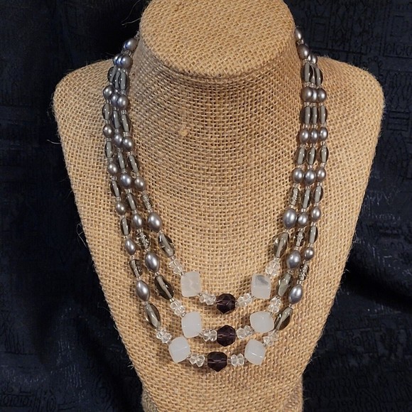 Japan | Jewelry | Vintage 95s Japan Silver Art Glass Gray Lucite Beads ...